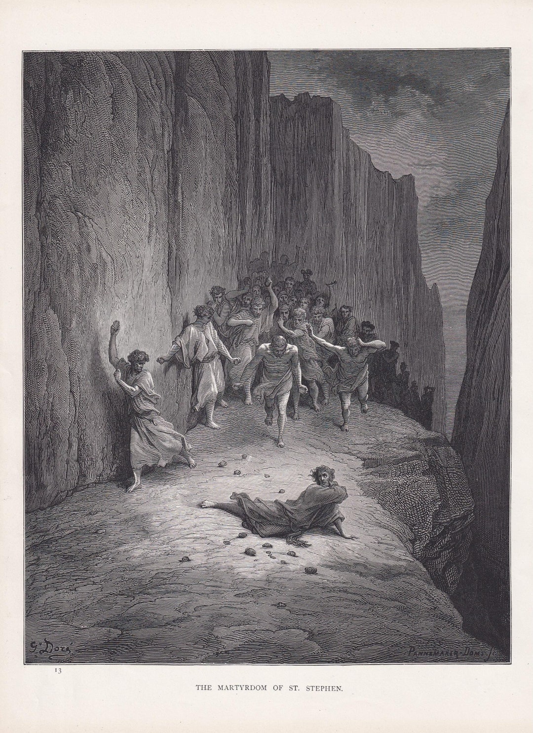 1870 GUSTAVE DORE Print - "the Martyrdom of Saint Stephen" - Dore Wall ...