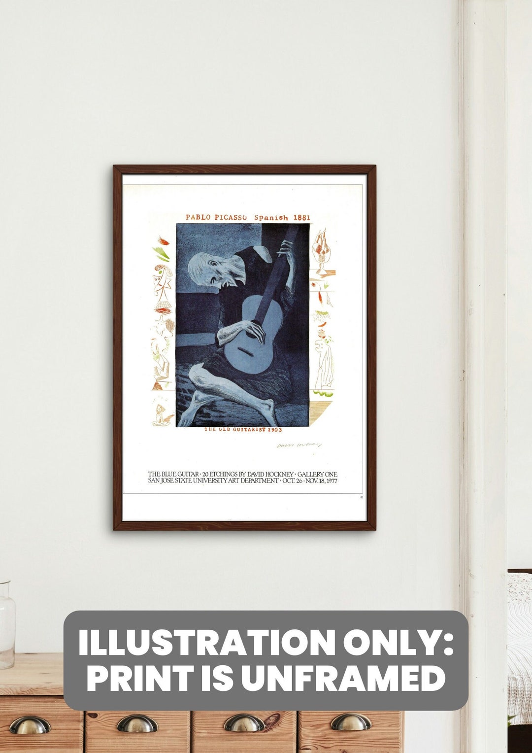 1987 DAVID HOCKNEY Print - the Blue Guitar, Exhibition Poster ...