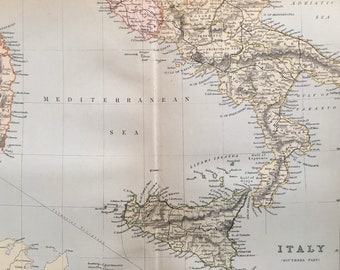 1891 NORTHERN ITALY MAP Antique Italy Map Italian History, Cartography ...