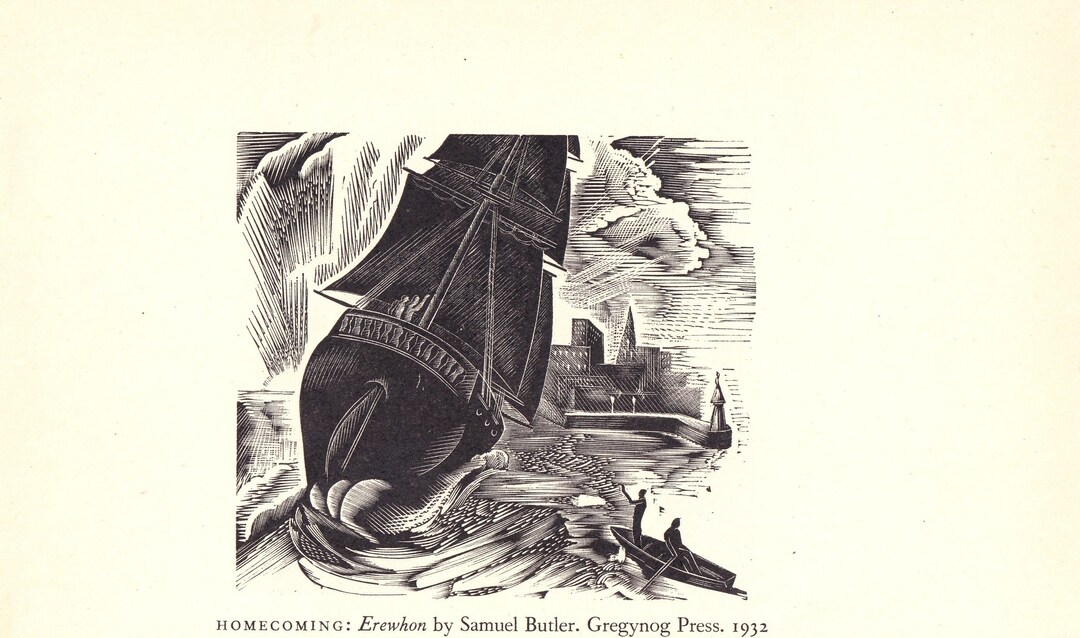 1951 BLAIR HUGHES-STANTON Wood Engraving Print - 'homecoming (1932 ...