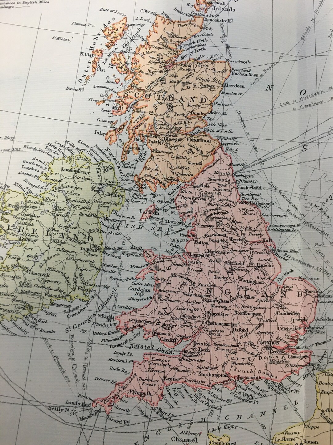 1890 BRITISH ISLES MAP Bartholomew Map Antique Map of - Etsy