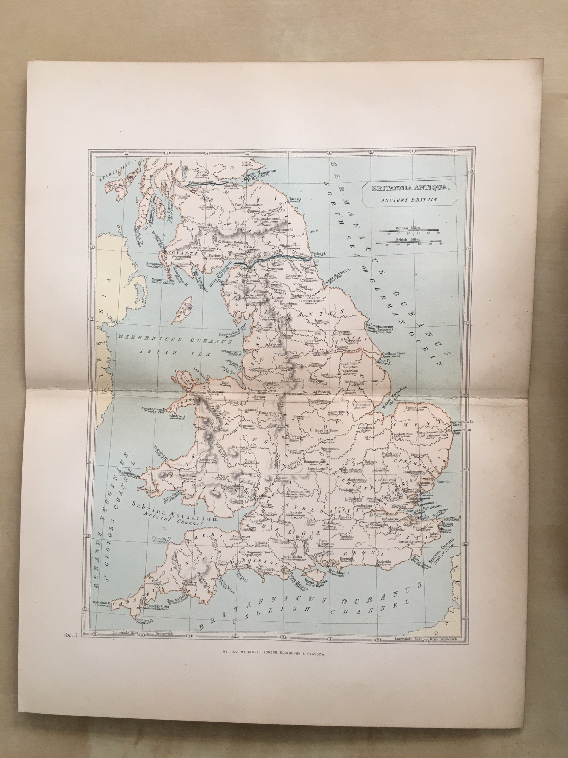 1891 ROMAN MAP of BRITAIN Ancient Britain Map British - Etsy UK