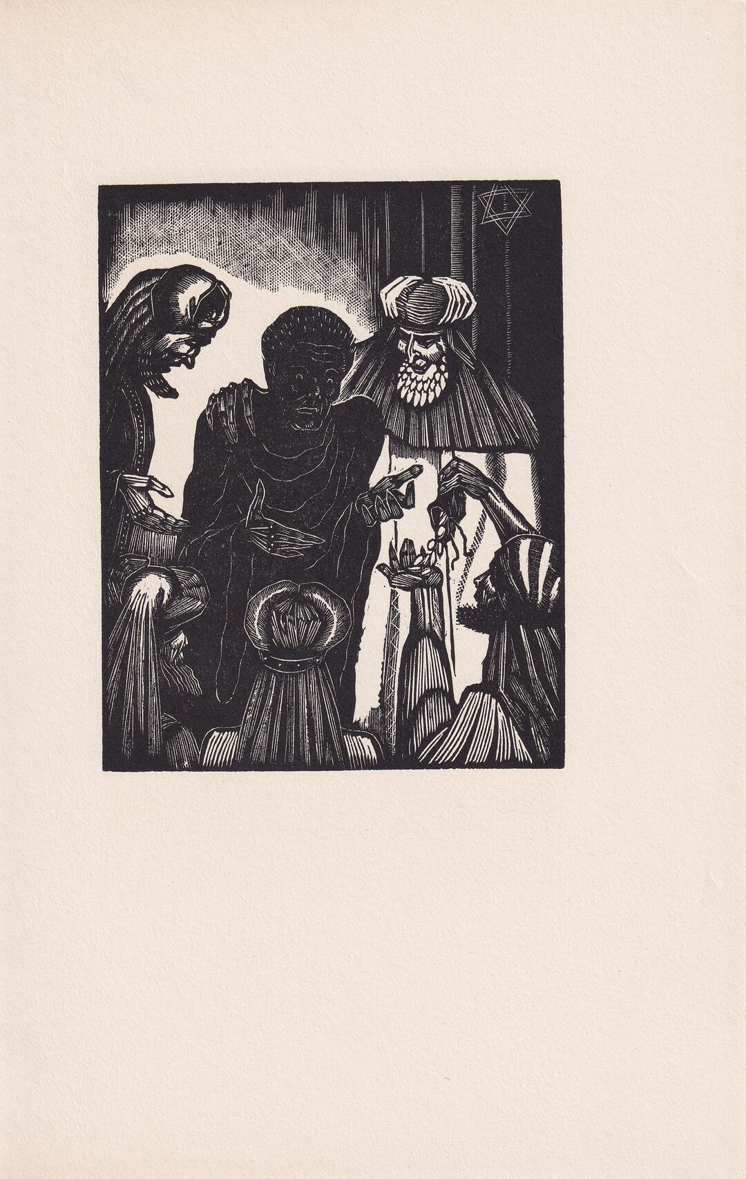 1930 JAMES REID Wood Engraving - 'judas and the 30 Pieces of Silver ...