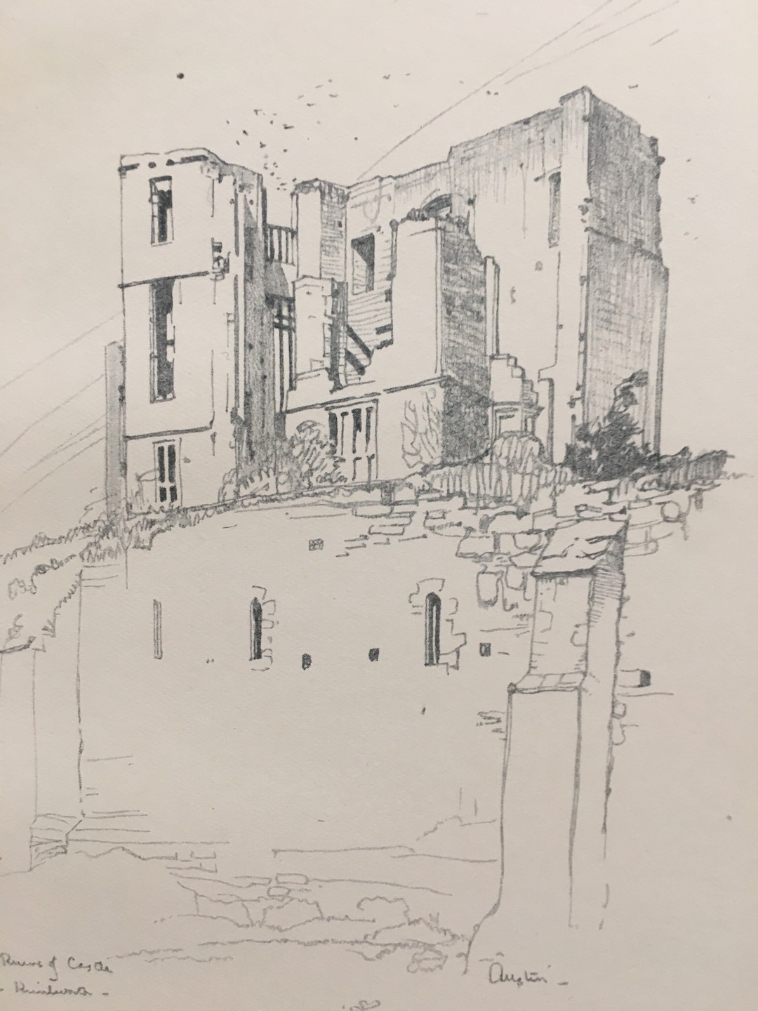 1920 WARWICK - KENILWORTH CASTLE - Antique Warwick Print - Local ...