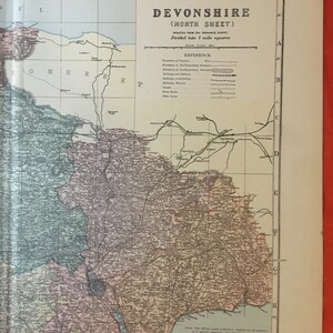 1895 Large NORTH DEVON MAP - Original Antique Map of Devon ...