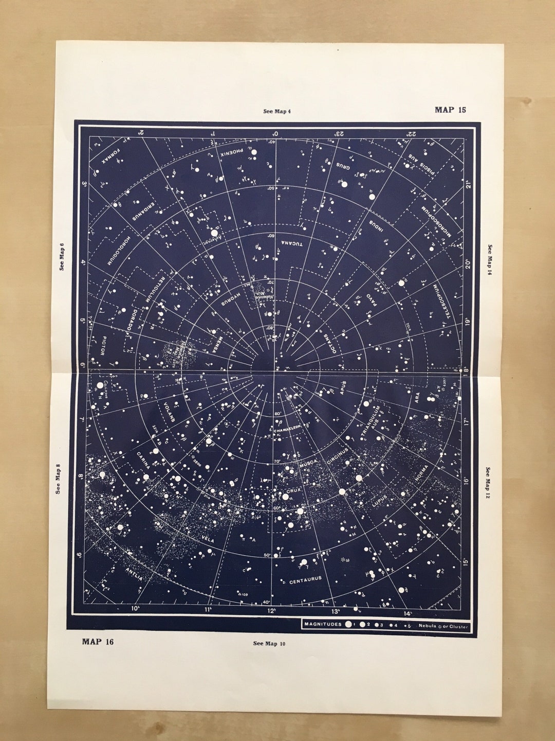 1974 STAR MAP for EPOCH 1950 Astronomy Print Constellations Print ...