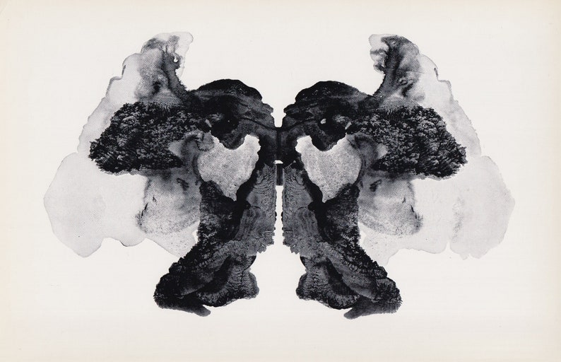 1958 HOLTZMAN INKBLOT TEST Card Inkblot Test Print Psychology Wall Art ...