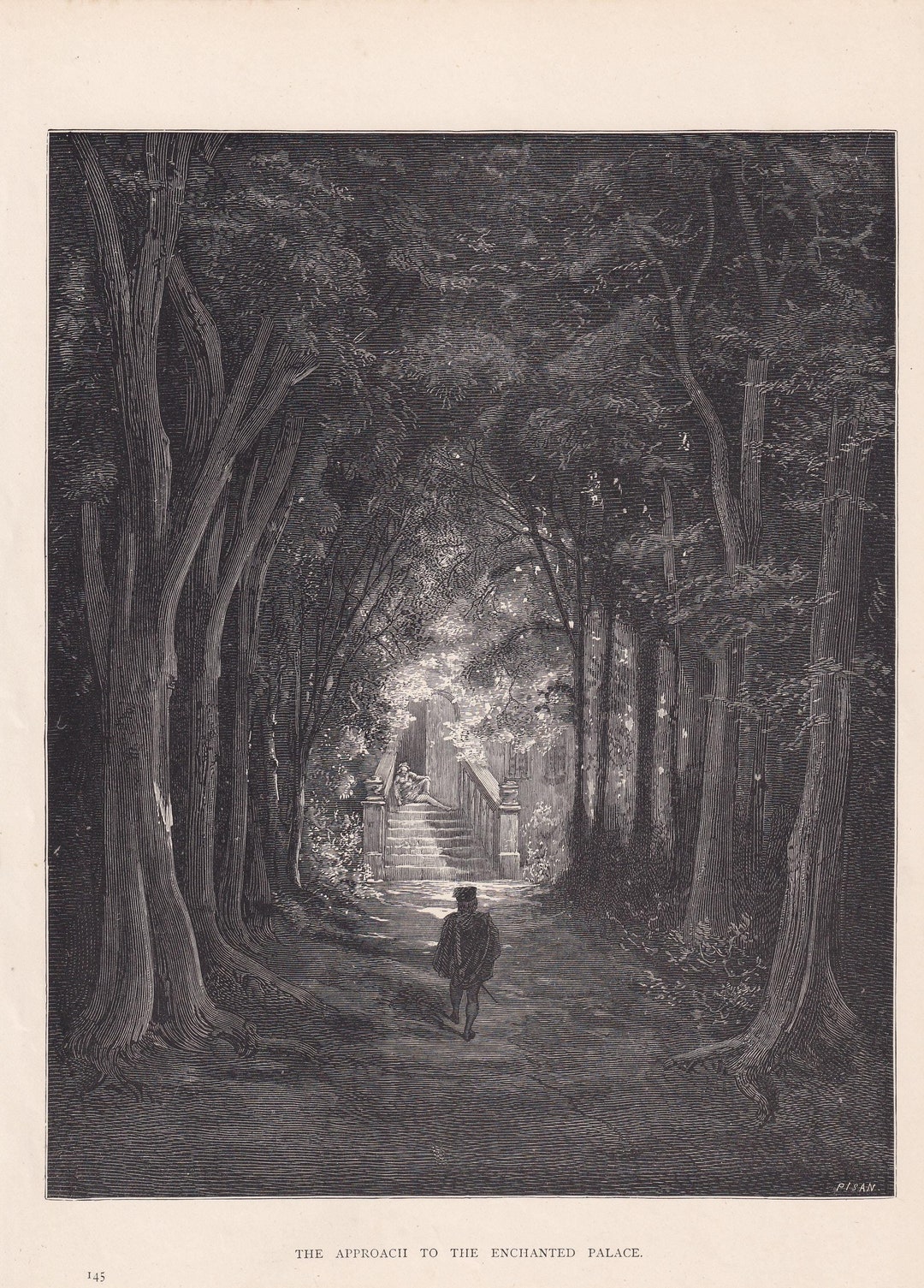 1870 GUSTAVE DORE Print - "the Approach to the Enchanted Palace" - Dore ...