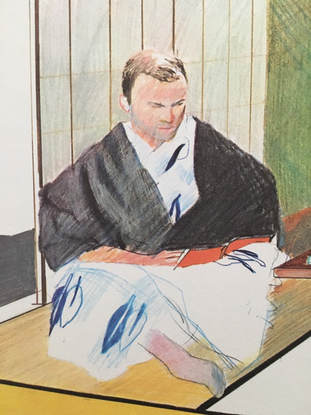 1978 DAVID HOCKNEY - "mark, Suginoi Hotel, Beppu, 1971" Print - Hockney ...