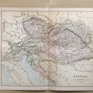 1891 AUSTRIA MAP Antique Europe Map Austrian History, Cartography ...