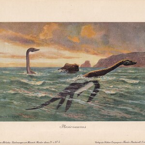 1902 PLESIOSAURUS Print - Antique Dinosaur Print - Dinosaur Wall Art ...
