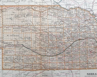 1903 Large KANSAS MAP U.S. States Map America Map American Cartography ...