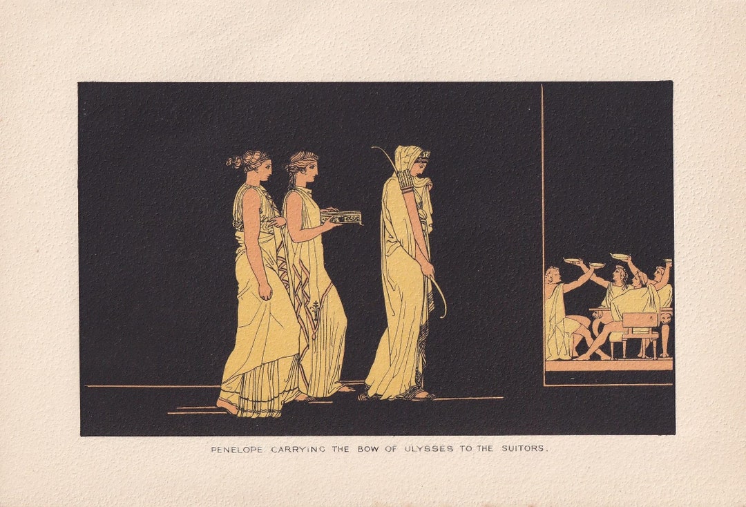 1880 PENELOPE & the Bow of ULYSSES Print - Greek Myths, Homer, the ...