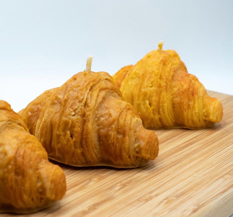 Scented Croissant Candle – Handmade Soy and Beeswax, Bread Scent - Etsy
