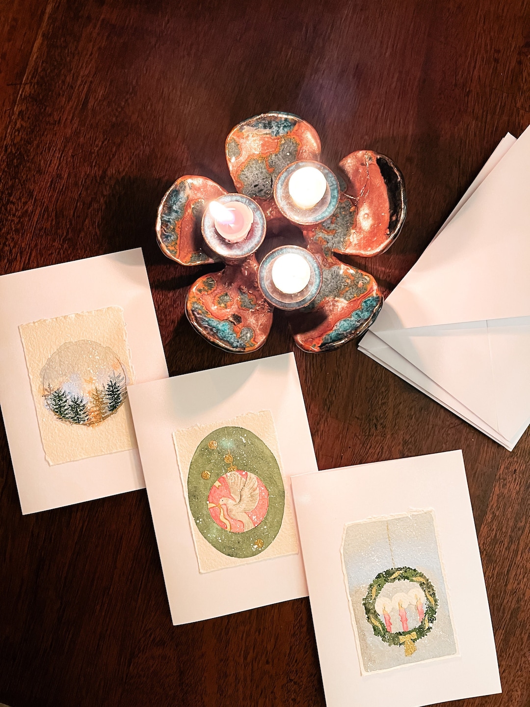 Handpainted Watercolour Christmas Cards Set of 3 - Etsy