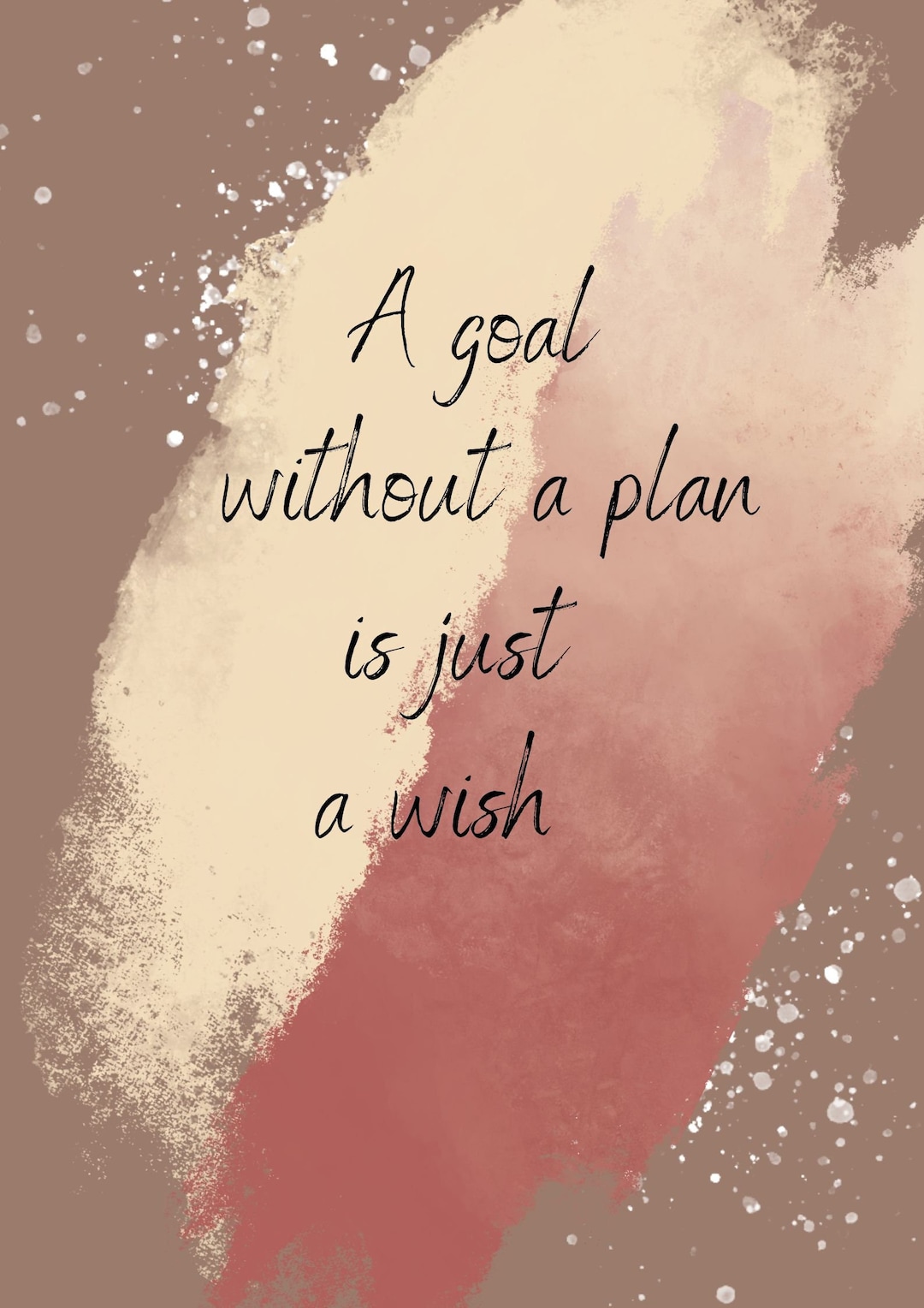 A Goal Without a Plan is Just a Wish Template, Printable Art, Sayings ...