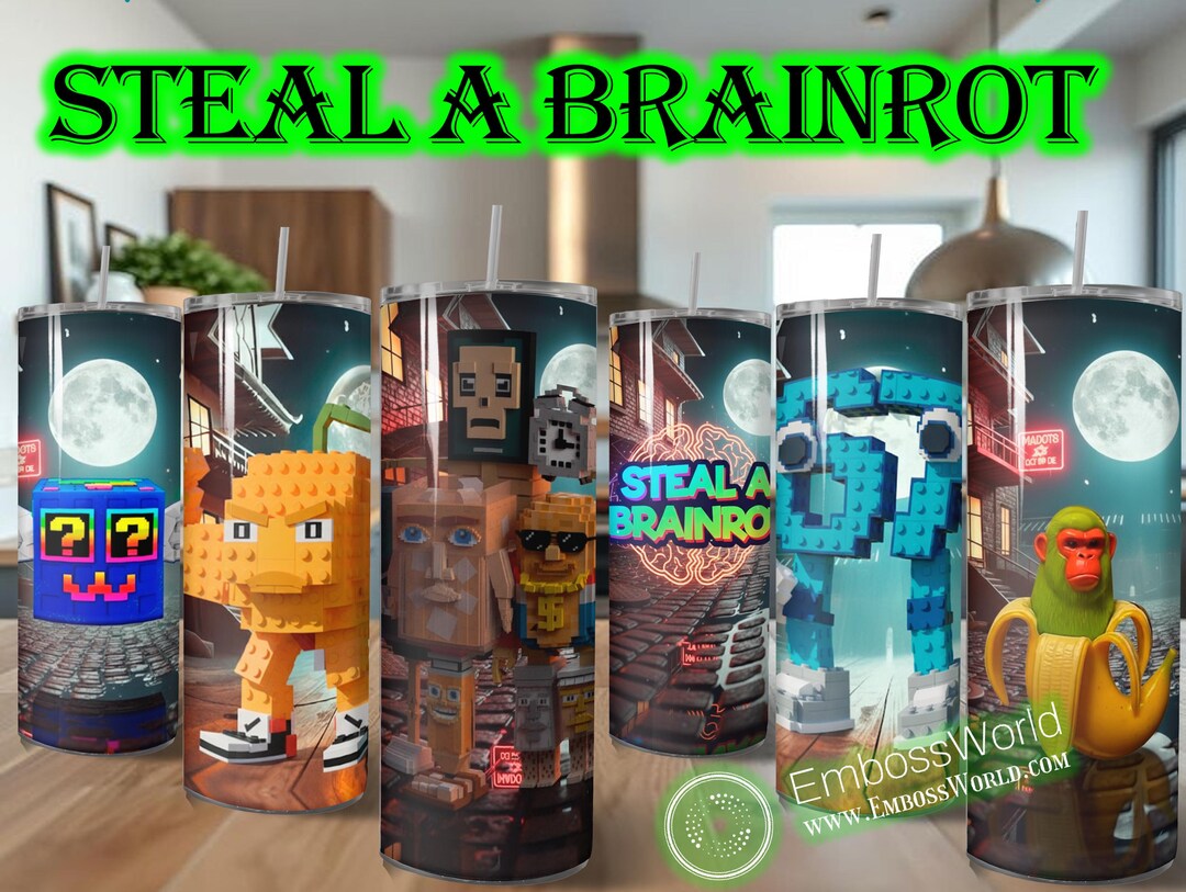 20oz Roblox Steal a Brainrot Tumbler Custom Character Cup With Free ...