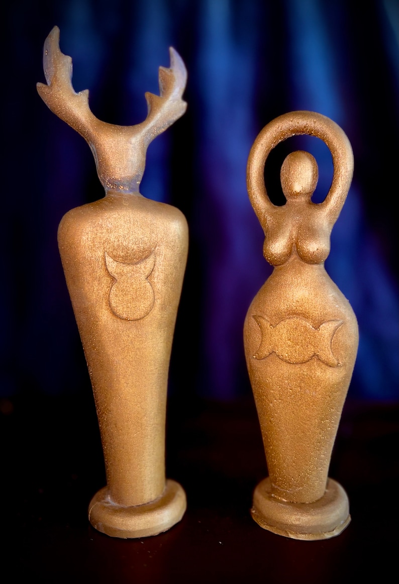 Altar Statues - Spiral Goddess and Horned God - Hecate, Cernunnos, Pan ...