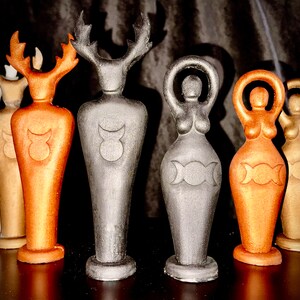 Altar Statues - Spiral Goddess and Horned God - Hecate, Cernunnos, Pan ...