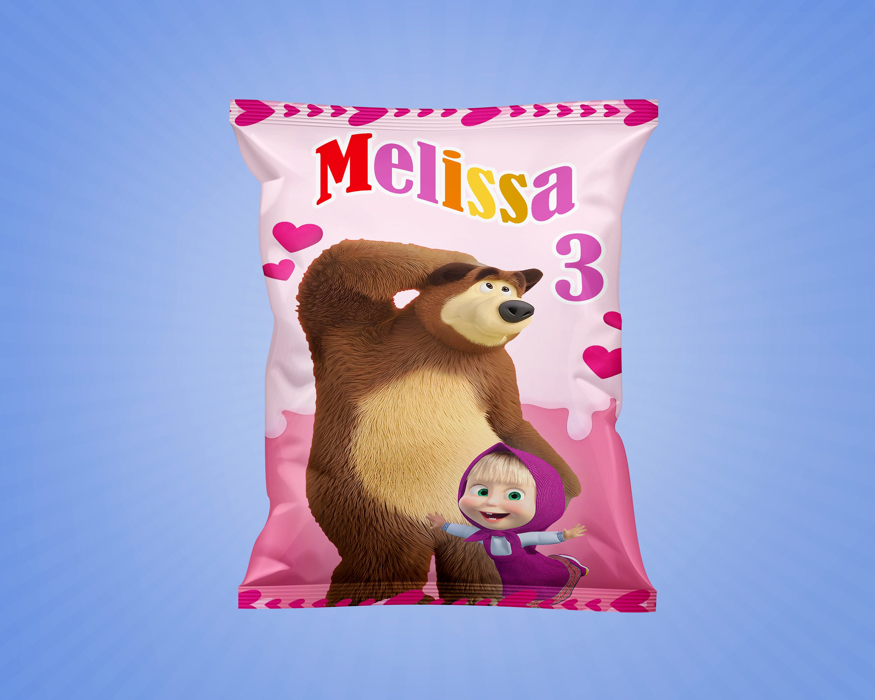 Masha and the Bear Chips Bag Masha Theme Party Birthday Girl Chips Bags ...