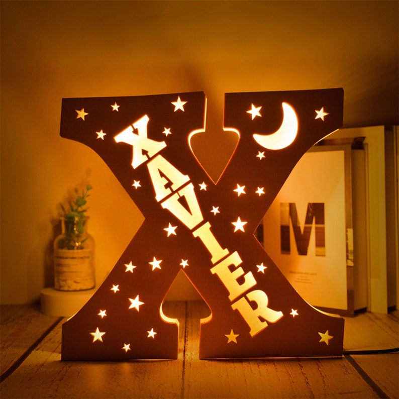 Starry Custom Name Wooden Letter 'stars and Moon' - Etsy