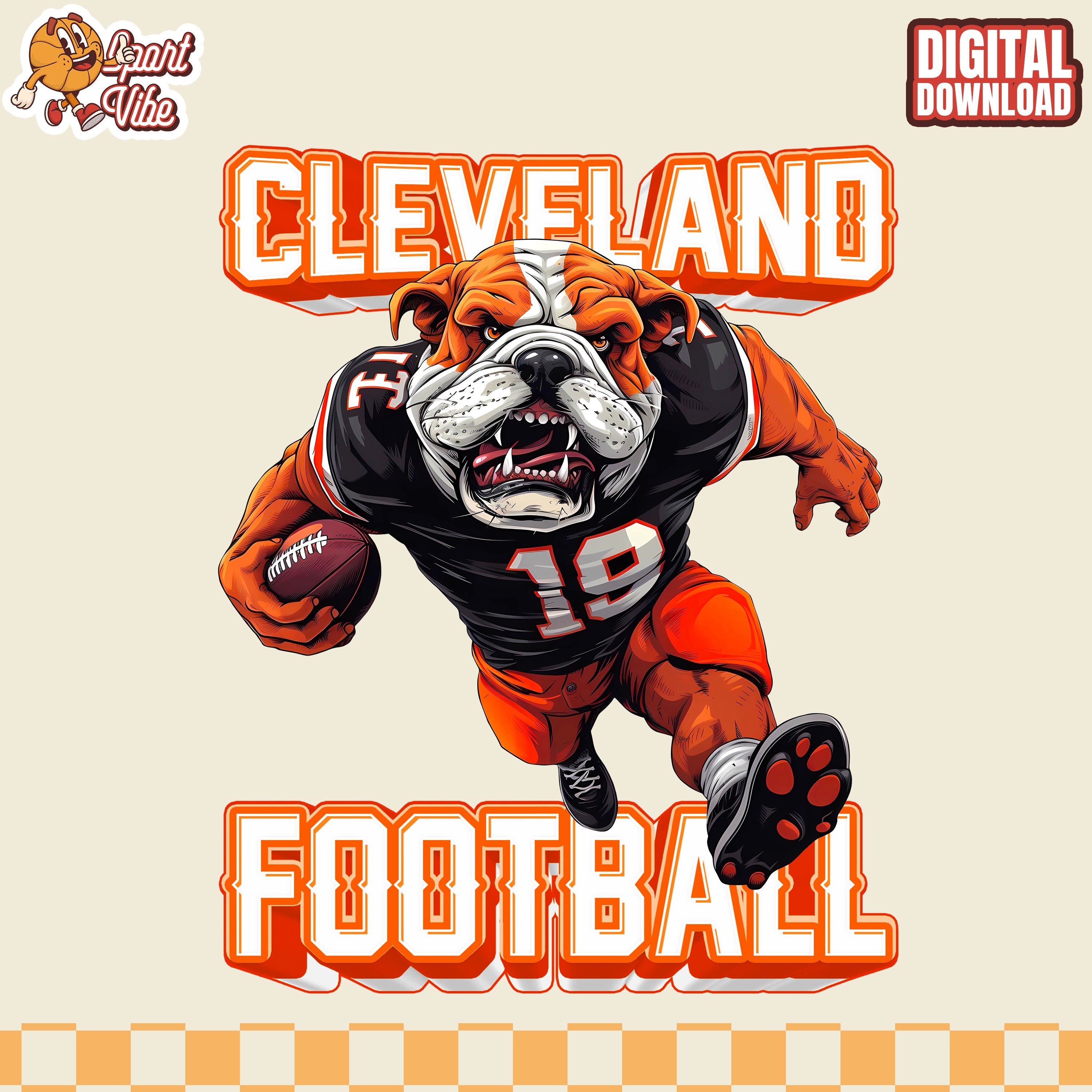 Cleveland American Football Team Mascot PNG Digital Download for ...