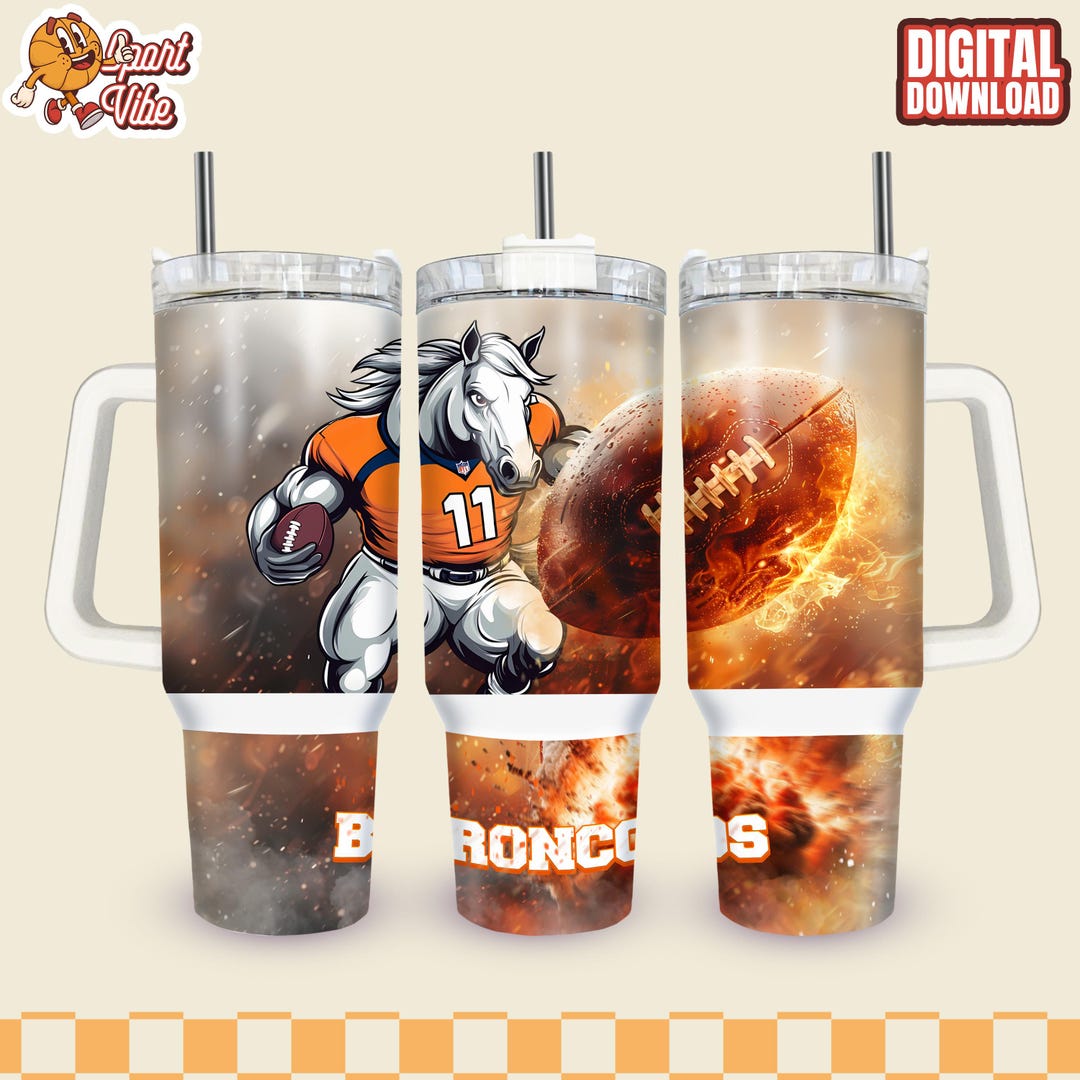 Denver 40 Oz Wrap PNG With American Football Team Mascot Digital ...