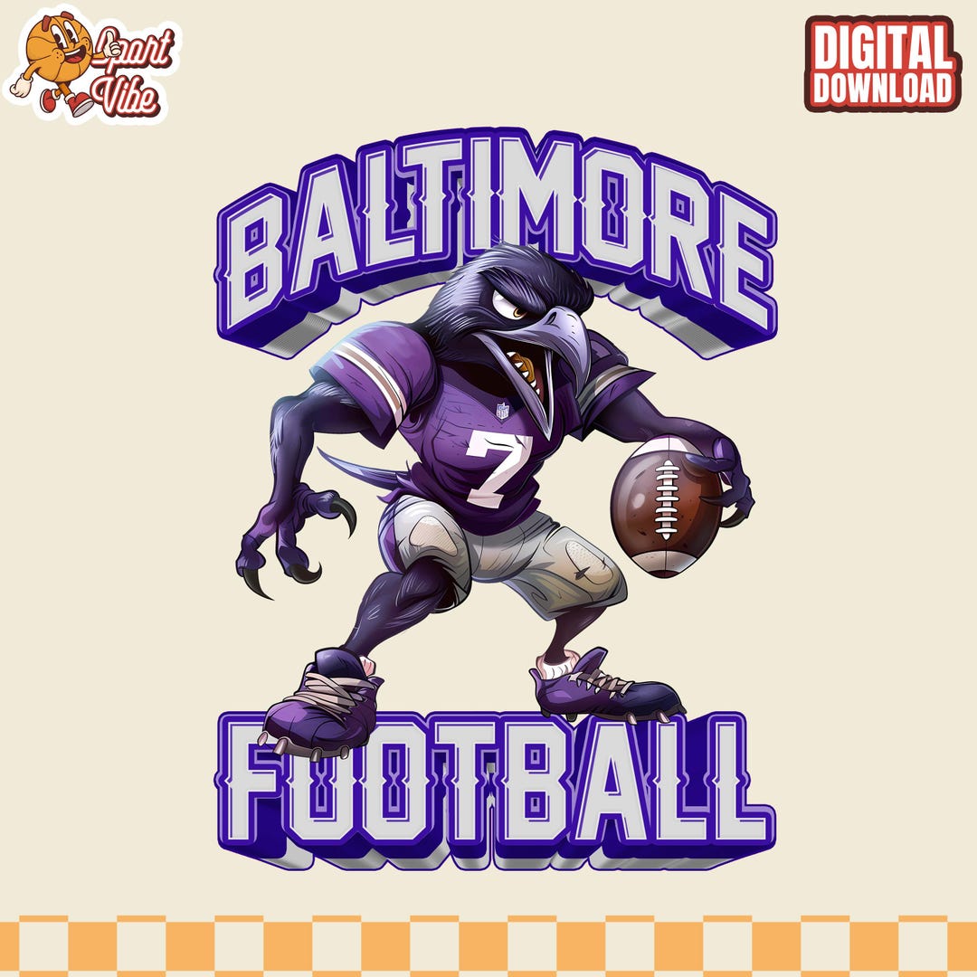 Baltimore Football Team Mascot PNG Digital Download, Print Cheerleader ...