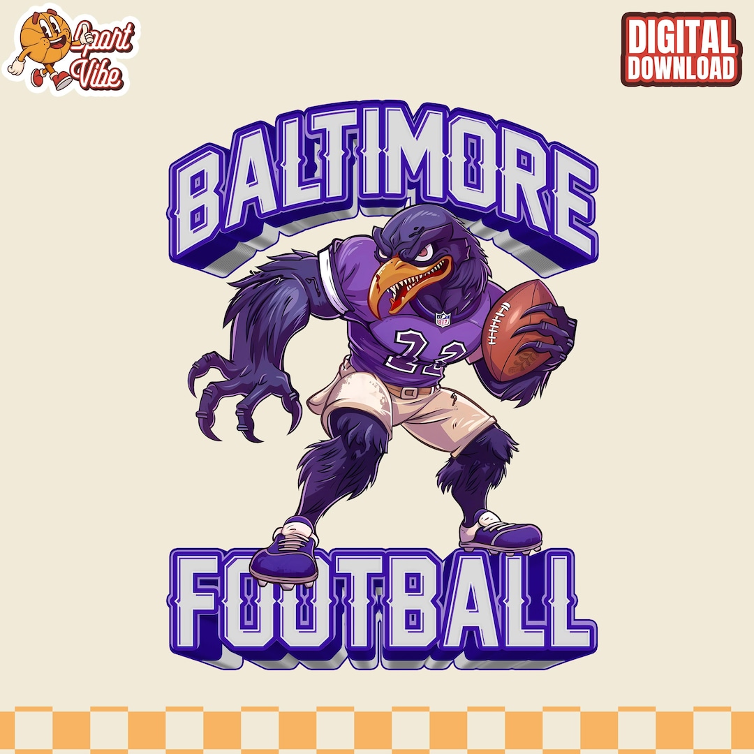 Baltimore Football Team Mascot PNG Digital Download, Print Cheerleader ...
