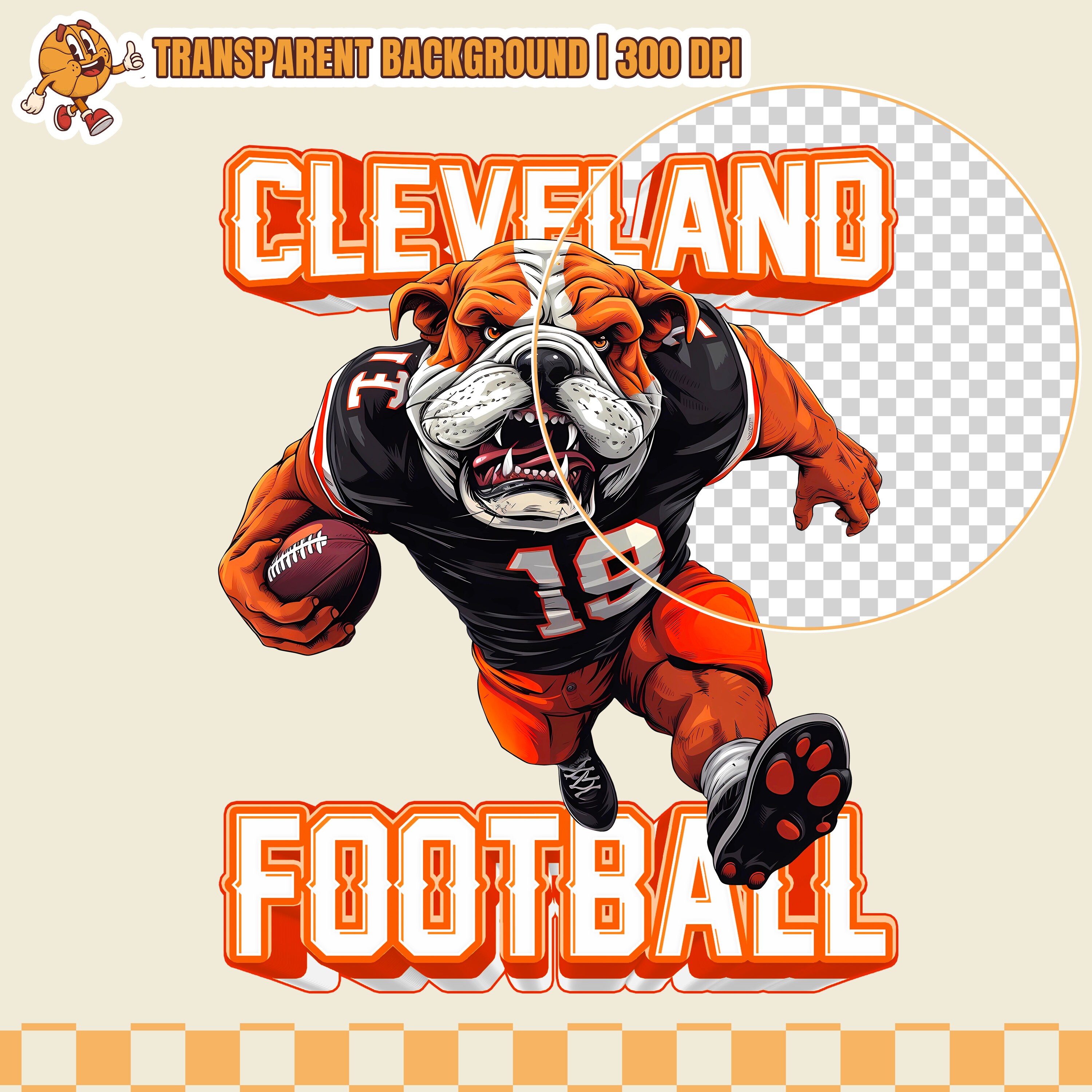 Cleveland American Football Team Mascot PNG Digital Download for ...