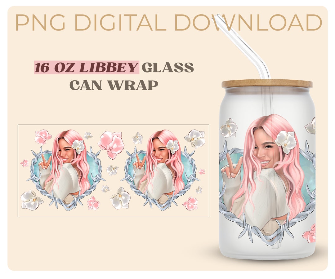 Karol G Pink Hair Libbey Glass Wrap Png Manana Sera Bonito 16 - Etsy