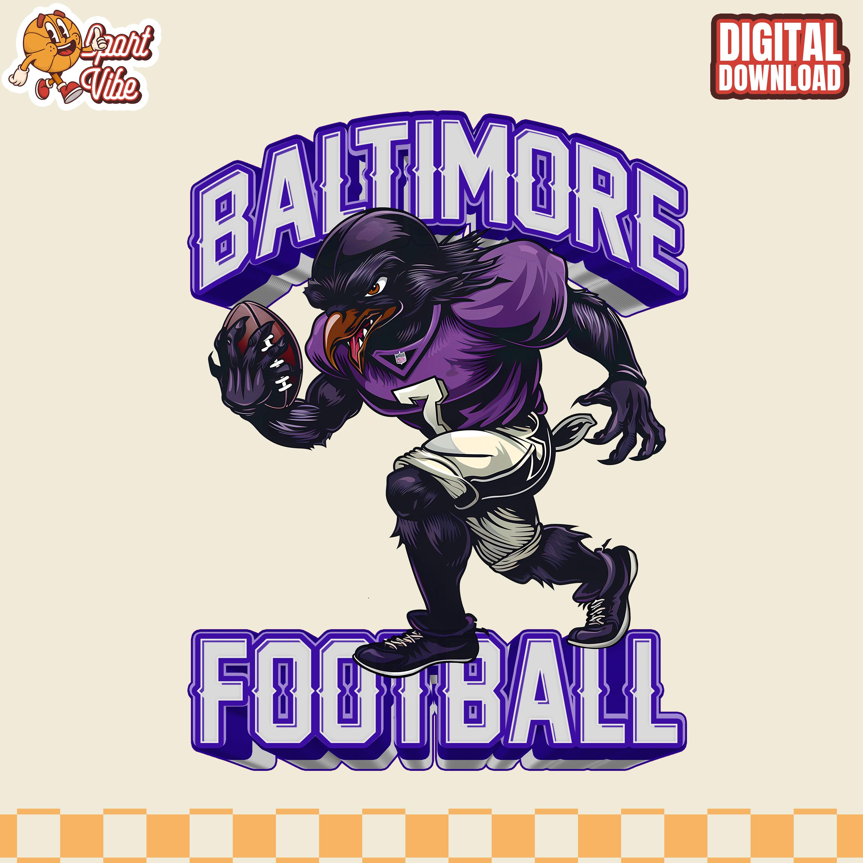 Baltimore Football Team Mascot PNG Digital Download, Print Cheerleader ...