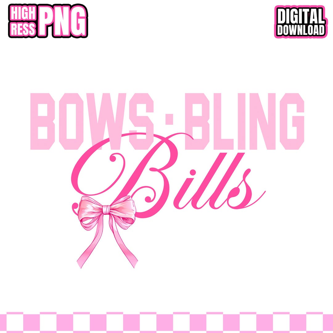 Pink Preppy Football Png for Bills Fan Digital Download for Print Girly ...