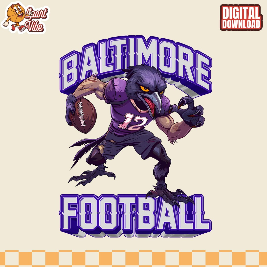 Baltimore Football Team Mascot PNG Digital Download, Print Cheerleader ...
