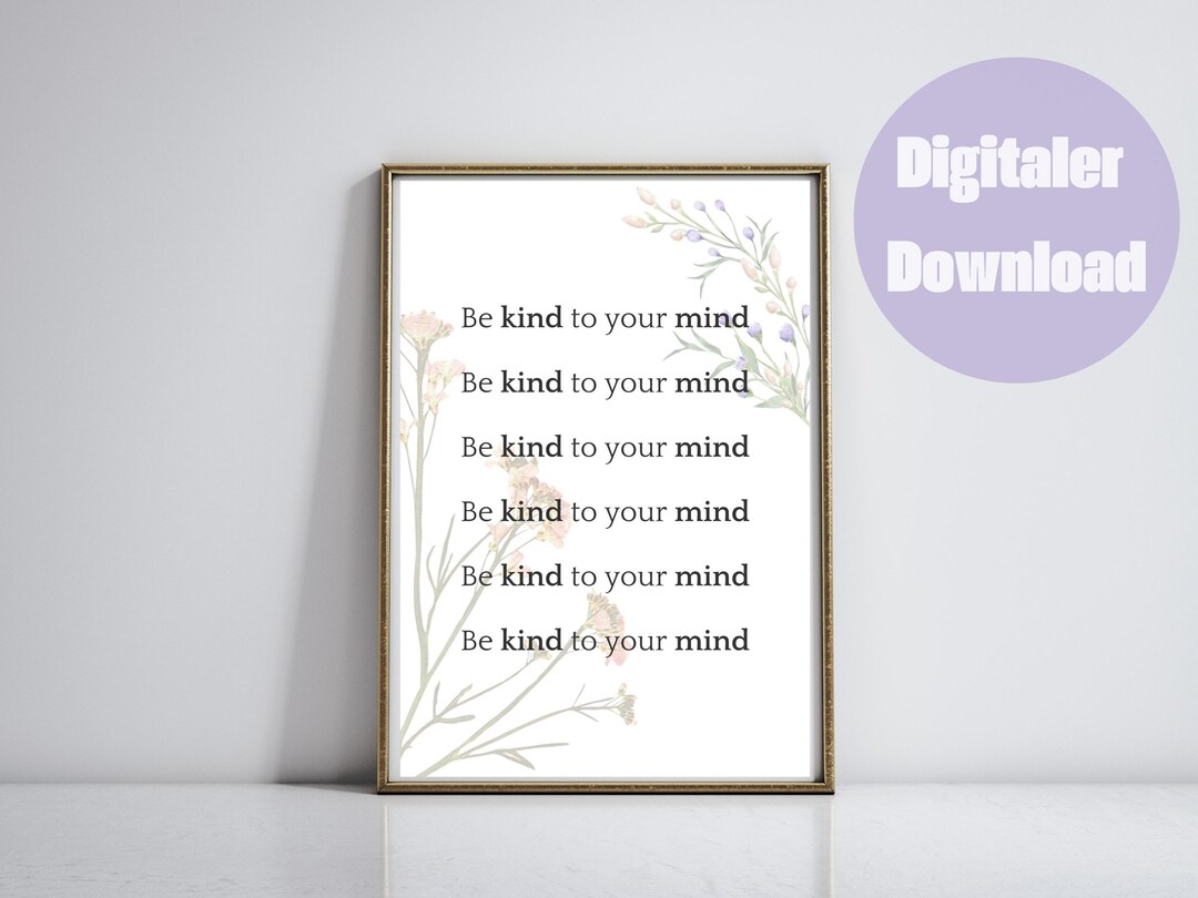 Digital Wall Poster Mindfulness Poster Wall Decoration for Download ...