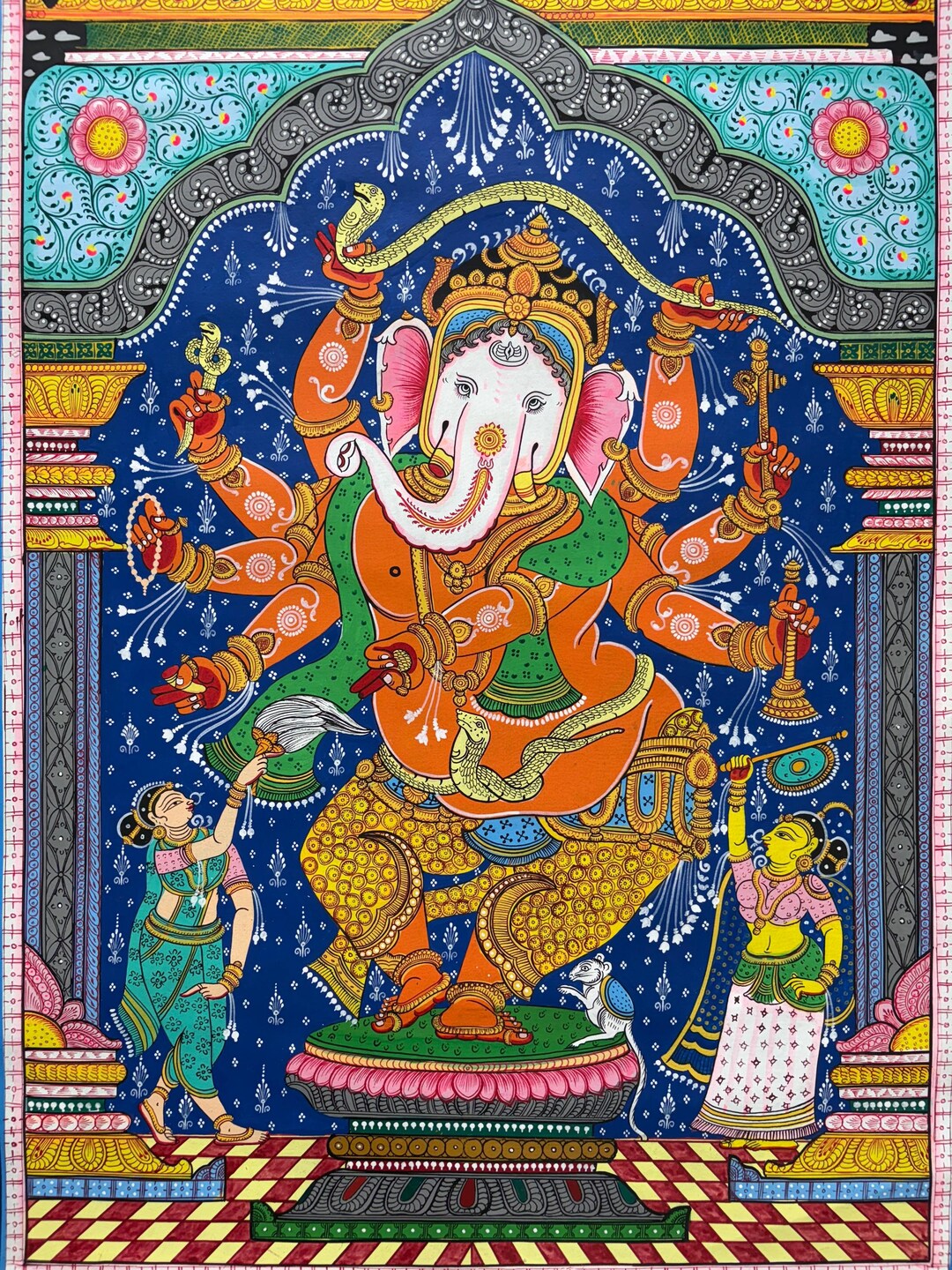 Pattachitra Painting Ganesh Dancing / Odisha Painting. Size :- 30x48 ...