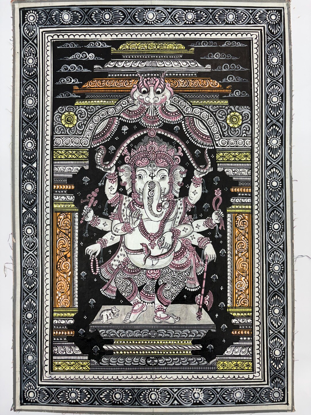Ganesh Dancing Pattachitra Painting Art Deco / Odisha Art Work/ Wall ...