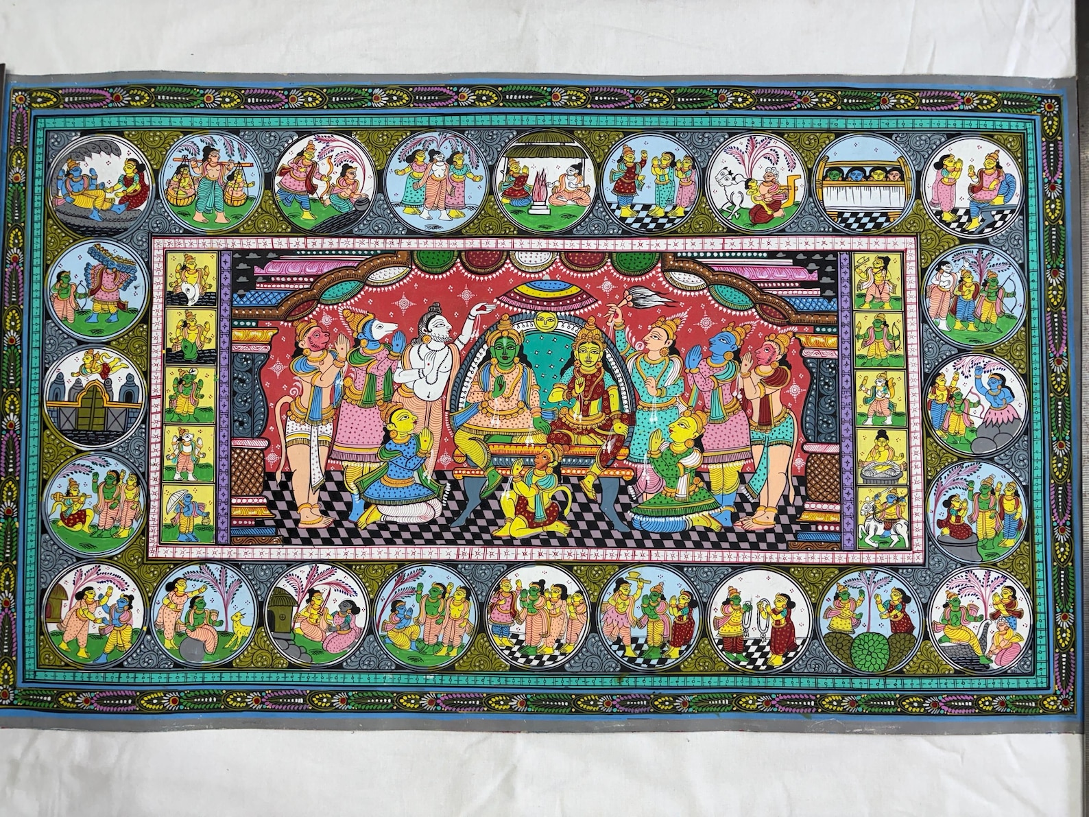 Ram Darbar Pattachitra Painting Story Means Ramayan Story/ Lord Rama ...