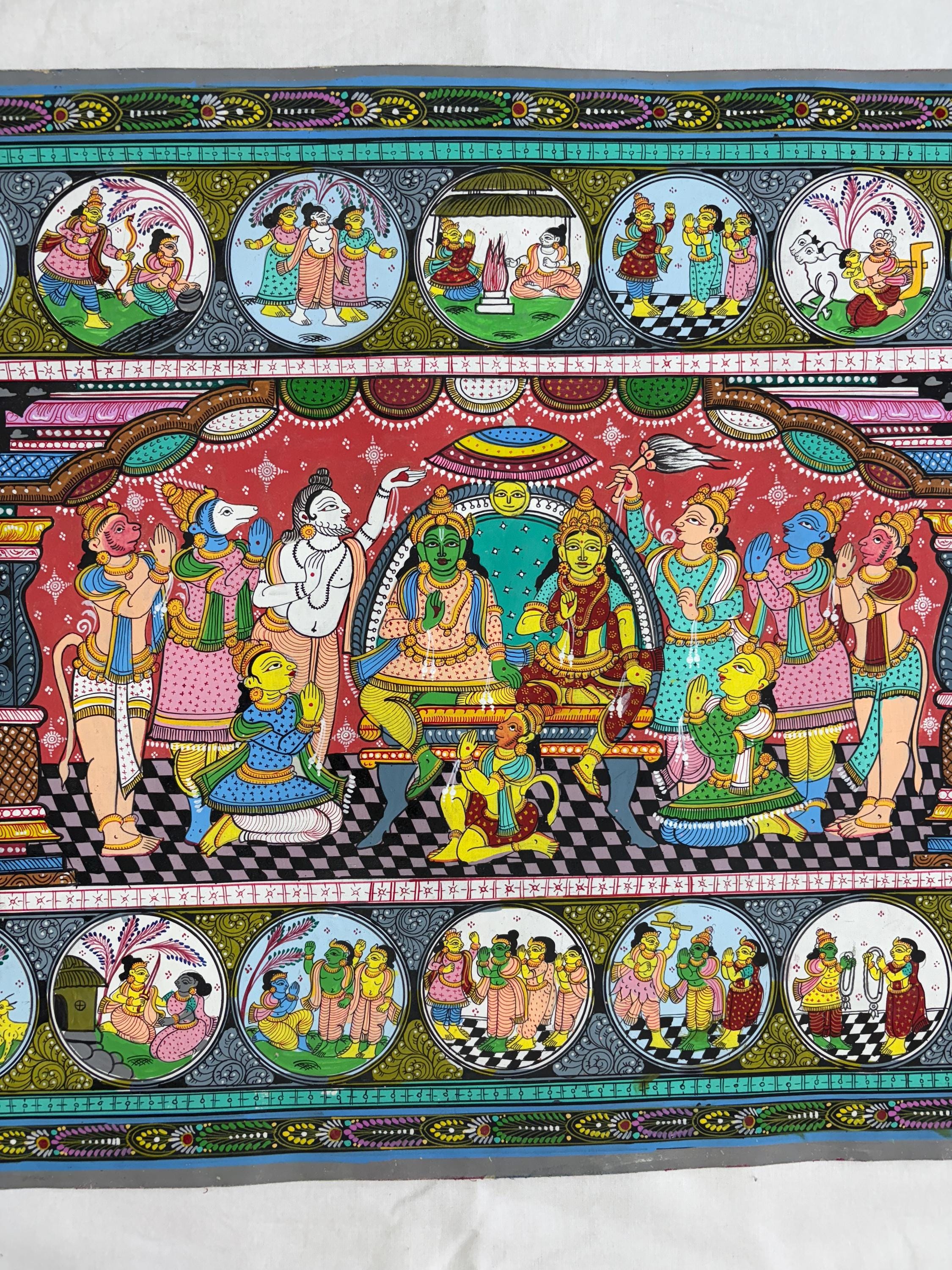 Ram Darbar Pattachitra Painting Story Means Ramayan Story/ Lord Rama ...