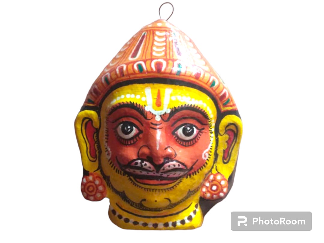 6" Mask/ Paper Mache /lord Hanuman Mask/ Pattachitra/painting/handmade ...