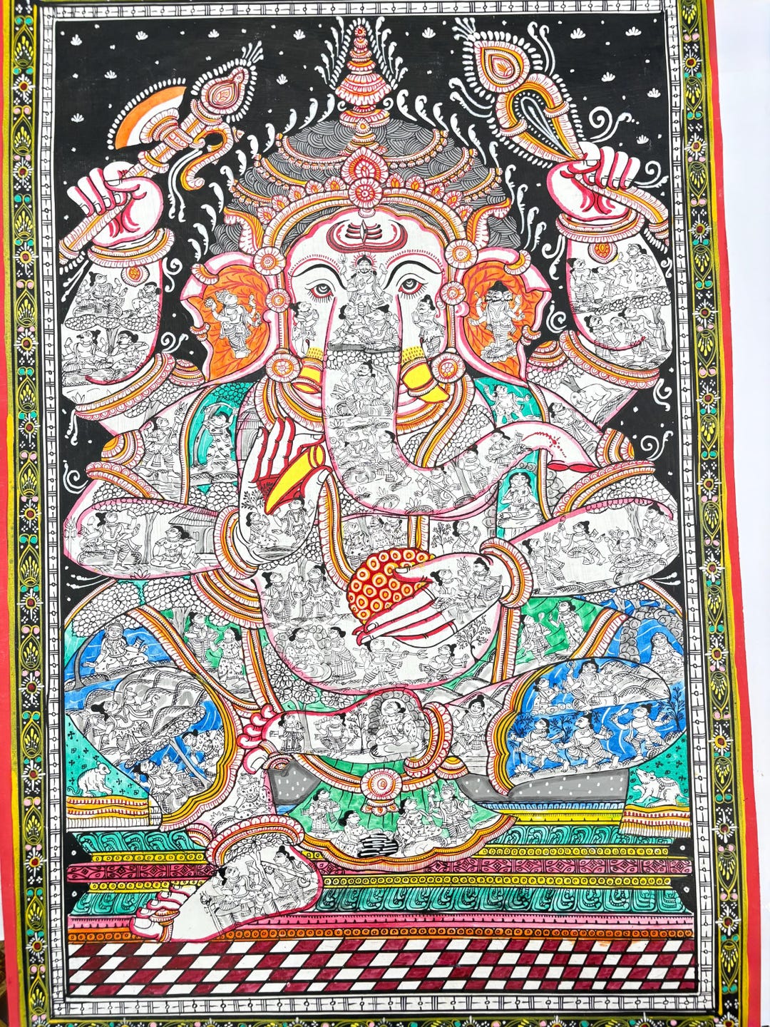 Ganesh Pattachitra Painting/indiaodisha Famous Pattachitra Handpainting ...