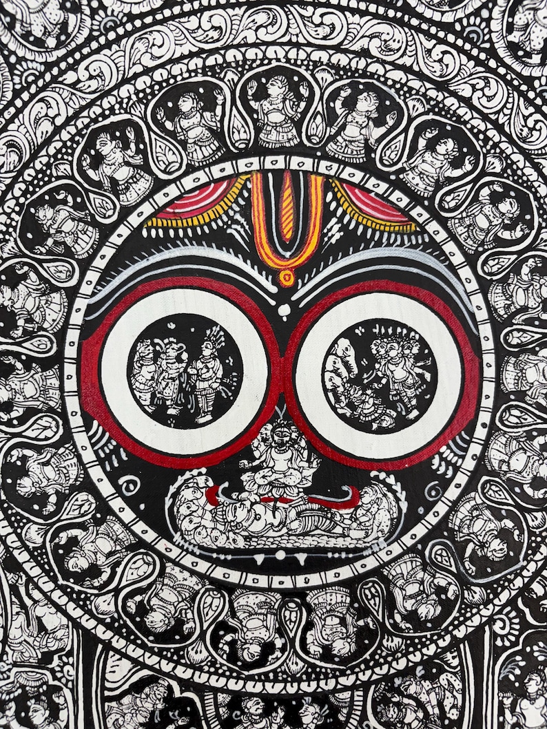 Lord Jagannath Pattachitra Painting: Handpainted Odisha Art (24x40 ...