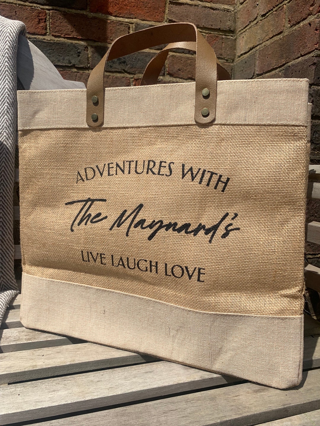 Personalised Summer Holiday Bag,beach Bag,market Tote Bag, Leather ...