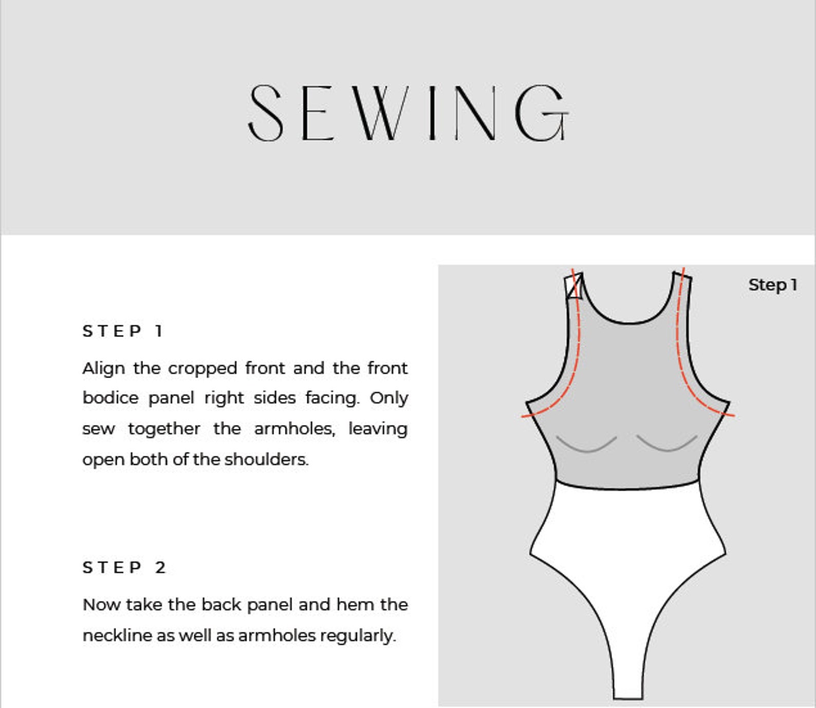 PDF Sewing Pattern Bodysuit Top Women Onepiece Sewing Pattern - Etsy