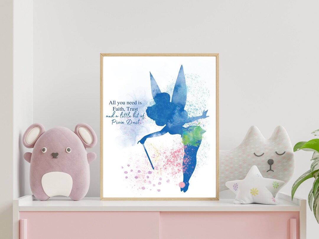 Tinkerbell Wall Art, Inspirational Saying Wall Art, Fairy Wall Art ...
