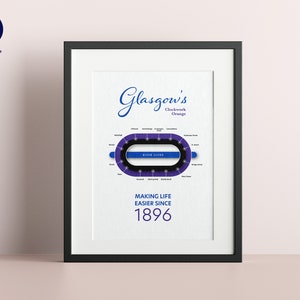 Glasgow's Clockwork Orange Tube Map - Digital Download / Print at Home ...