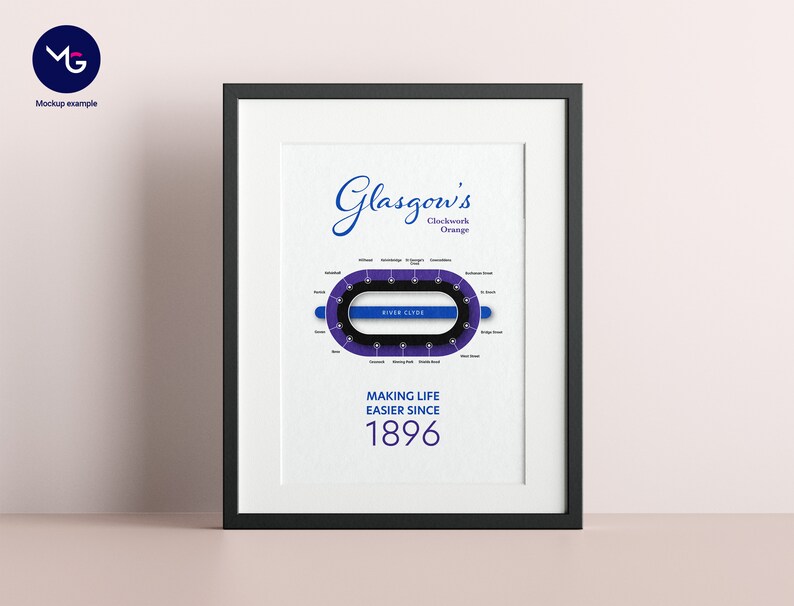Glasgow's Clockwork Orange Tube Map Digital Download / Print at Home - Etsy