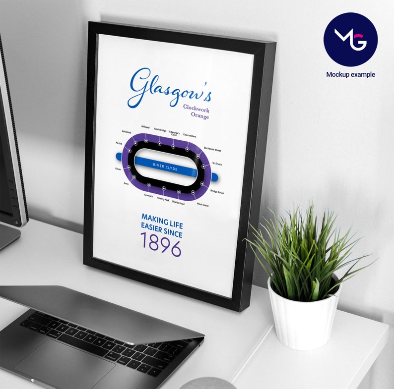 Glasgow's Clockwork Orange Tube Map Digital Download / - Etsy