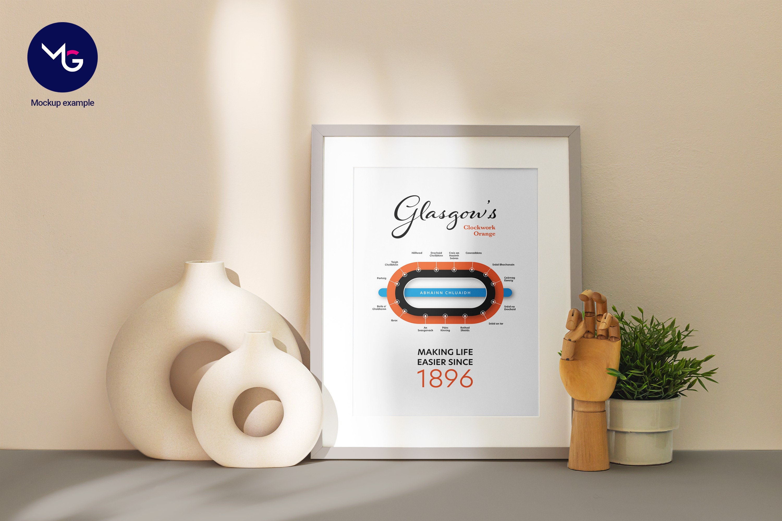 Glasgow's Clockwork Orange Tube Map - Gaelic - Digital Download / Print ...