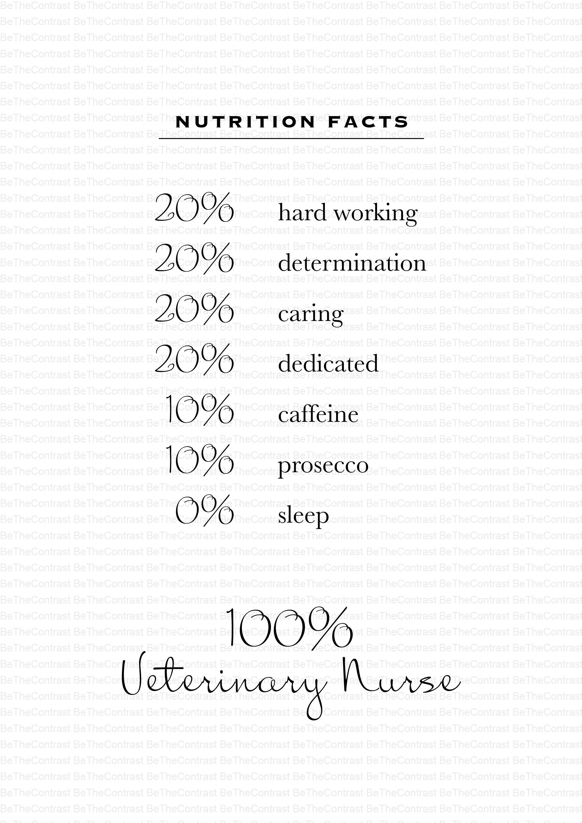 100% Veterinary Nurse - Digital Download / Print at Home - Etsy